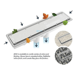 A&A AVSC Dual Pebble Top Channel Drain White | 289101 | Heritage Pool Plus