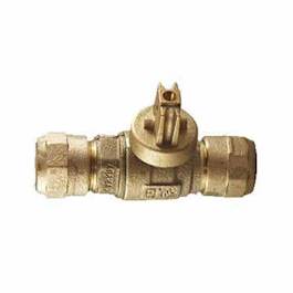 Ball Valve Curb Stop, 1"CB Compression Lead-Free Cast Brass 300 psi ...
