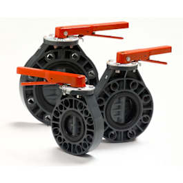 COLONIAL PVC BUTTERFLY VALVE W/ LEVER GRAY PVC, EPDM, LUG STYLE 4 ...