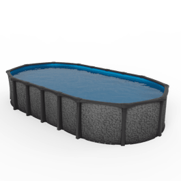 Carvin Gold Series 18' x 33' Black Rock Oval Steel ABG Pool Kit, 52 ...