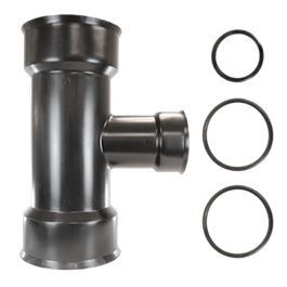 Reducing Tee, 8" x 8" x 6" Bell-End HDPE Dual Wall Injection Molded ...