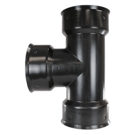 ADS Soiltight Tee, Bell-End HDPE Dual Wall Injection Molded N-12, Black ...