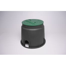 Dura Round Valve Box 10" Green Lid HDPE Black/Green | Heritage Plus