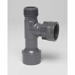 Manifold Tee, 1" Slip x Swivel x MIPT Gray PVC Schedule 40 | Heritage Plus
