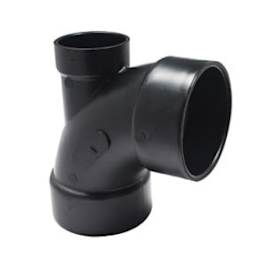 3" x 3" x 2" Black ABS 90 Degrees with Low Heel Inlet Elbow ...
