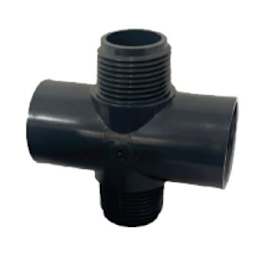 Sch 40 PVC Manifold Cross 1" MPT x Slip | D421 | Heritage Plus