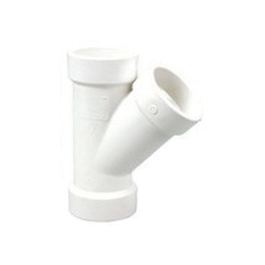 Reducing Wye 8" x 8" x 4" Hub White PVC Schedule 40 4810 Series 45 ...