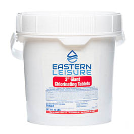 Eastern Leisure 3" Chlorine Tablets 10 lb Pail 2/Case - Wrapped ...