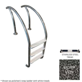 GPP MODERN 3 STEP LADDER .065 SILVER VEIN STAINLESS STEEL TREADS ...