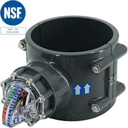 H2Flow FlowVis Flow Meter/Check Valve w/ 6" Tee | FV-6 | Heritage Pool Plus