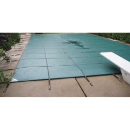 Aquamaster 20' x 40' Solid Safety Cover w/ Drain, Green | DGSAMD20405 ...
