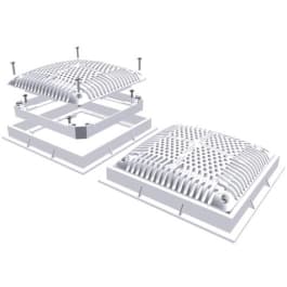 Hayward 9" Dual Pak High Flow Drain Cover and Frame, Square, White ...
