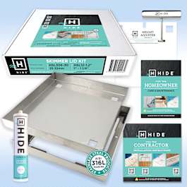 HIDE 12" Skimmer Cover, 1 3/4"-2" (5cm) Material, Square Inlay Lid ...