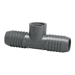 Reducing Tee, 1 x 1 x 3/4" Insert x Insert x FPT Gray PVC Combination | Heritage Plus