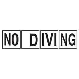 Glass Dm - No Diving (4 Tiles) | G612000 | Heritage Pool Plus