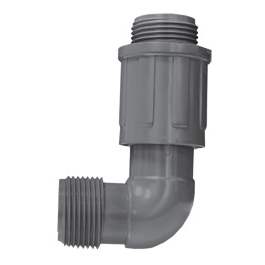 Elbow, 1" Male Threaded x Male Valve Connector Gray PVC 90 Degree ...