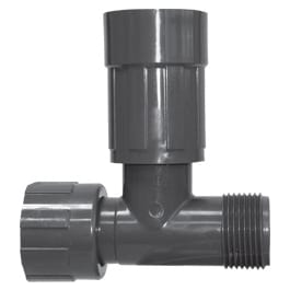 Tee, 1" Nut x MTHD x Female Value Connector Black PVC Manifold ...