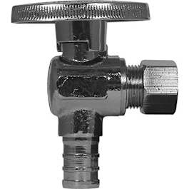 Angle Stop, 1/2" x 3/8" Brass Lead-Free, PEX x OD CP Quarter Turn ...