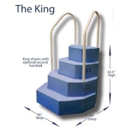 Merlin King Blue Granite Step, Double Handrail | 30125 | Heritage Pool Plus