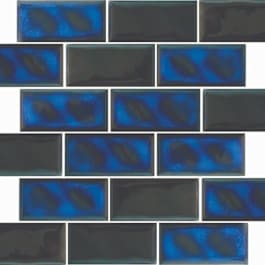 Sakura Nihon Reflection Porcelain Tile, Black/Blue, 2" x 3" | Heritage ...