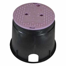 10" Round Black Box Reclaimed Water Standard with Overlapping Purple ...