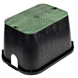 NDS Valve Box, 14" X 19" Rectangular Standard W/Overlapping Green Cover ...