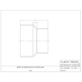 3" x 4" Hub Red PVC Solvent Weld Reducing Coupling | Heritage Plus