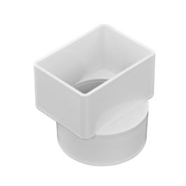 2" x 3" x 3" White Offset Downspout x Solvent Sewer Hub PVC P Series ...