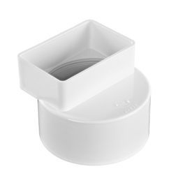 Adapter, 4" x 6" x 6"Flushmount Downspout x Solvent Sewer Hub PVC P ...