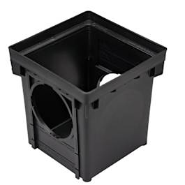 12" Square 2-Outlet Black Catch Basin Kit | NDS1200NGBKIT | Heritage Plus