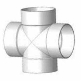 Tee Cross, 4" Hub PVC P Series SDR-35 Straight Solvent Weld | Heritage Plus