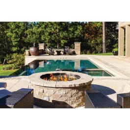 Techo-Bloc Valencia Circular Fire Pit Kit 29-1/8" x 48-15/16" x 14-3/4 ...