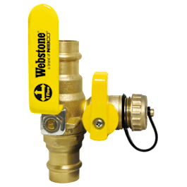 Webstone Ball Valve Pro-Connect Press x Press Drain Brass 3/4" Full ...