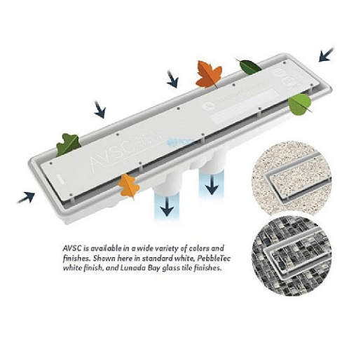 A&A AVSC Dual Pebble Top Channel Drain White | 289101 | Heritage Pool Plus