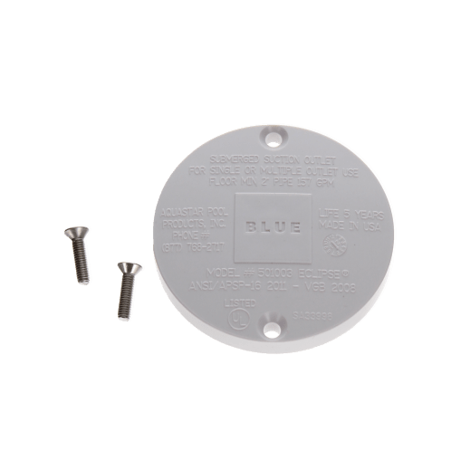 Blue Square Eclipse Main Drain, Round, Gray | 501003WT | Heritage Pool Plus