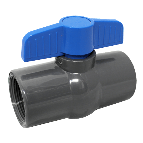 Ball Valve, 1/2"FNPT Gray PVC 150 psi