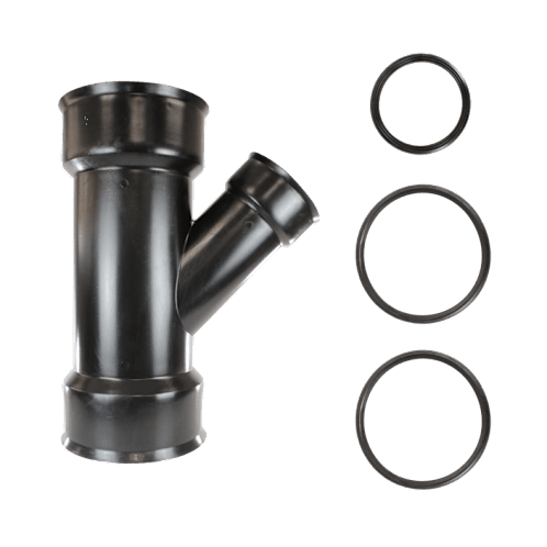 ADS Reducing Wye, Bell-End HDPE 45 Degrees Degrees Watertight Dual Wall ...