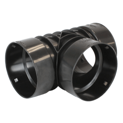 ADS Tee, Snap HDPE Single Wall Black 4" | DFET040 | Heritage Plus