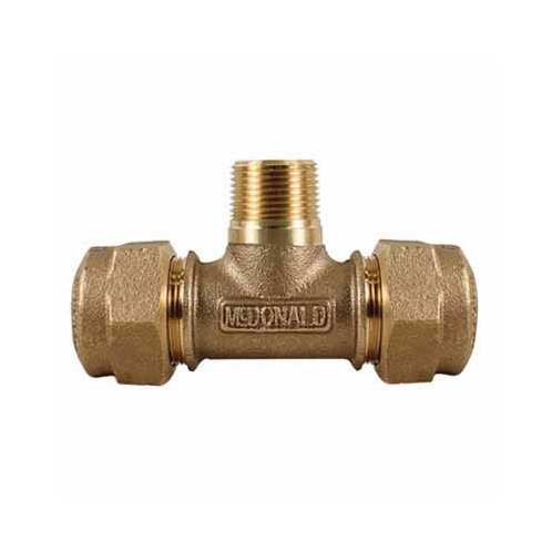 Tee, 1"CTS x CTS x MNPT Brass 74762Q Series