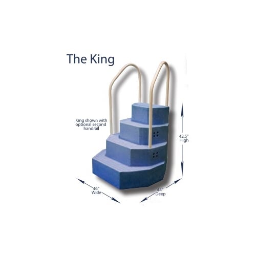 Merlin King Blue Granite Step, Double Handrail | 30125 | Heritage Pool Plus