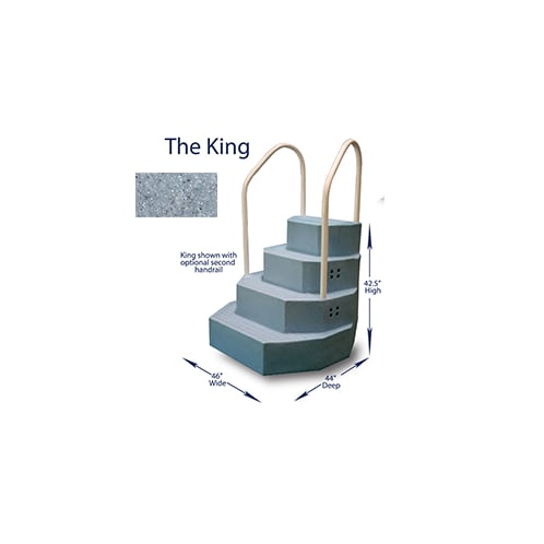 Merlin King Gray Granite Step, Double Handrail | 30131 KING STEP 2/RAIL ...