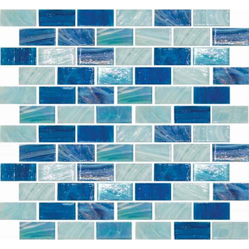 1" x 2" Lake Vostok Antarctica Lakes Glass, Glass Mosaic, 14 SQFT/Box ...
