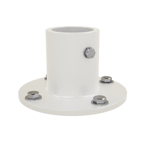 Perma-Cast 1.9" White Aluminum Deck Anchor Flange w/ Hardware, 4 Hole ...