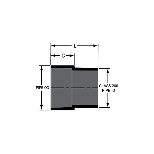 Sch. 40 Black PVC Pipe Extender 1-1/2 in. Spigot | S030415