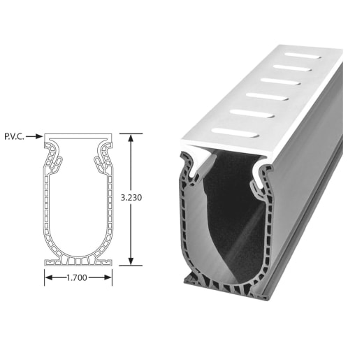 Stegmeier Frontier Deck Drain Grey 8/Cs , 10' | SDDG | Heritage Plus