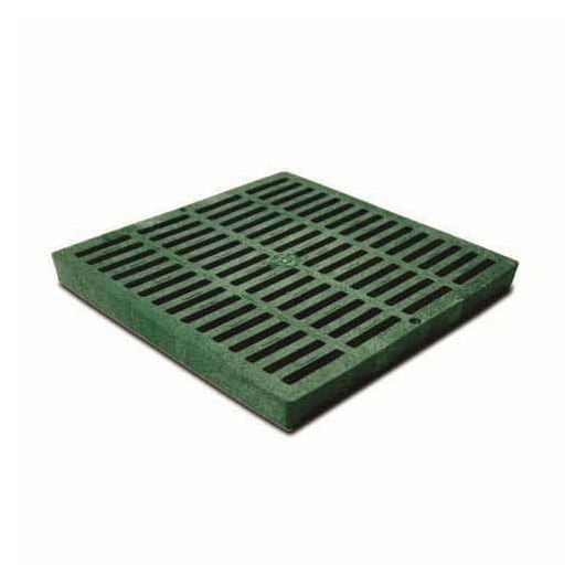 12" x 12" Square HDPE Green Catch Basin Flat Drain Grate | NDS1212