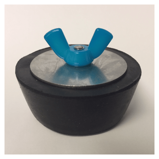 Winter Rubber Expansion Plug #12 w/ Turquoise Nylon Wing Nut for 2" Fitting
