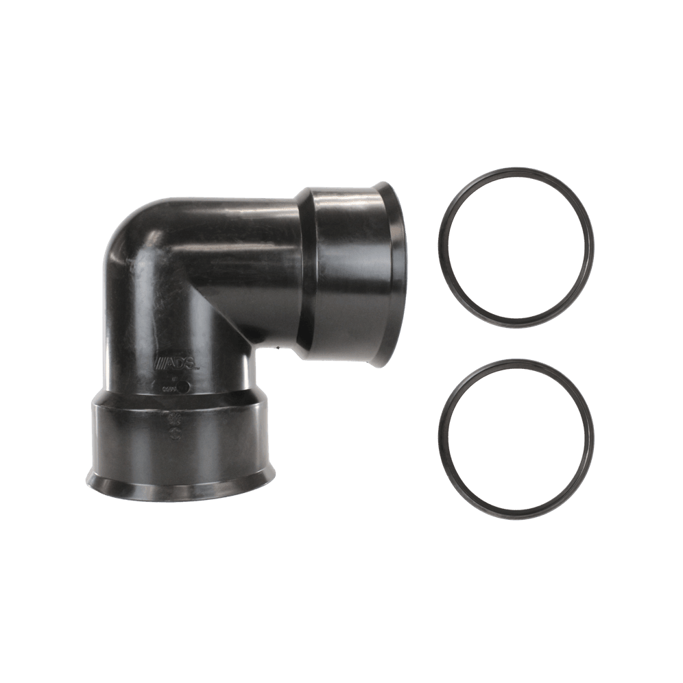 ADS Elbow, Bell-End HDPE 90 Degrees Degrees Watertight Dual Wall ...