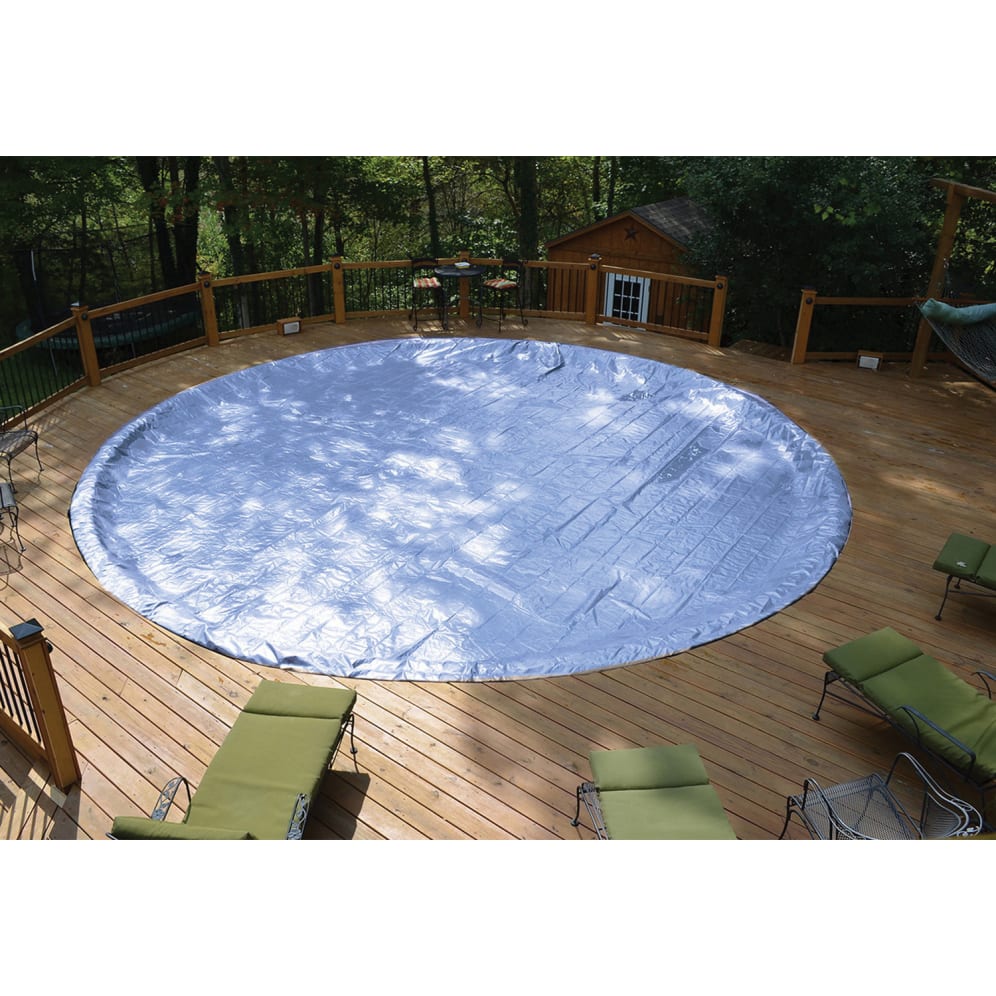 Ideal Xtreme 24' Round A/G Winter Cover, 4' Overlap, Glacier Blue | 45 ...