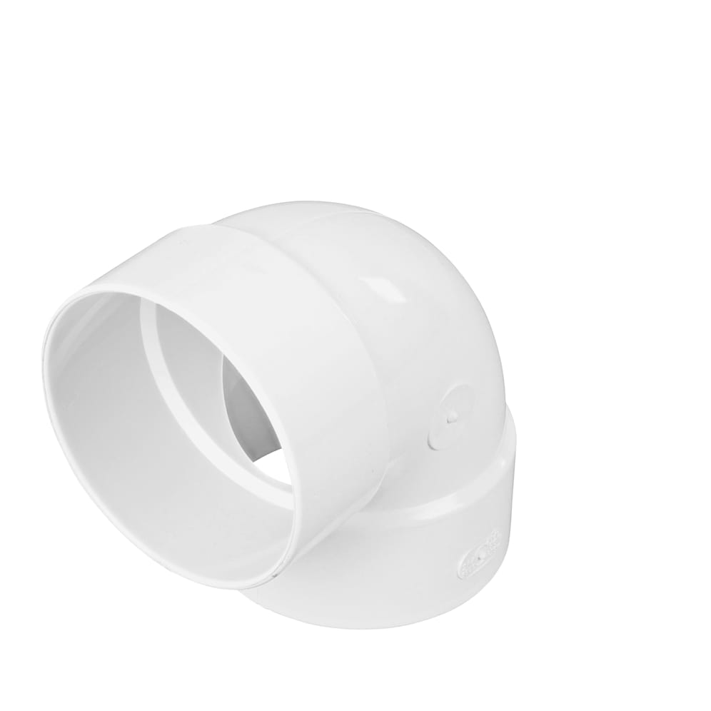 4" Hub NDS White SDR-35 PVC 90 Degrees 1/4 Bend Solvent Weld Sewer Elbow